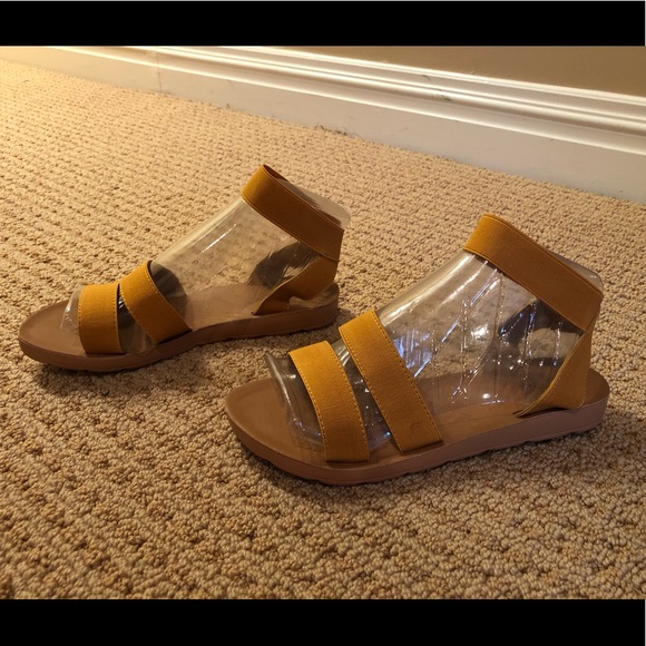 Shoes | Elastic Strap Sandals Sandyorange Color Brand | Poshmark